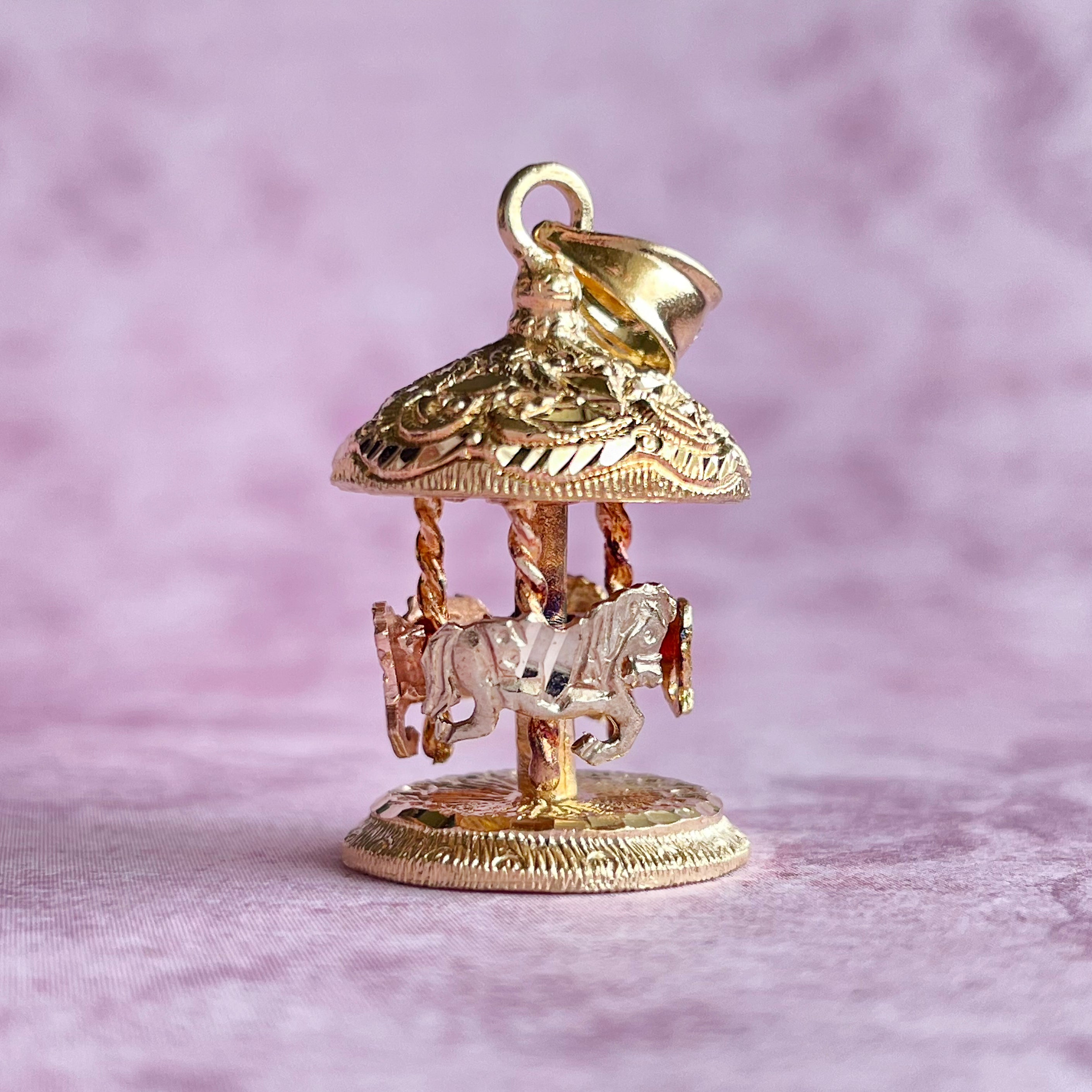 Estate 14K Tri-Color Gold Mechanical Carousel Charm/Pendant – Dempsey ...
