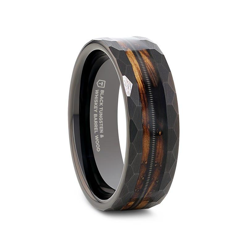 RIFF Black Tungsten Ring With Whiskey Barrel Inlay - 8mm – Dempsey & Baxter