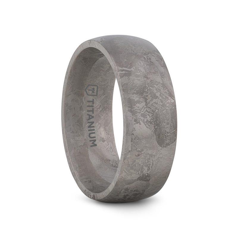 MAGELLANIC Domed Titanium Band with Meteorite Pattern - 8mm – Dempsey ...
