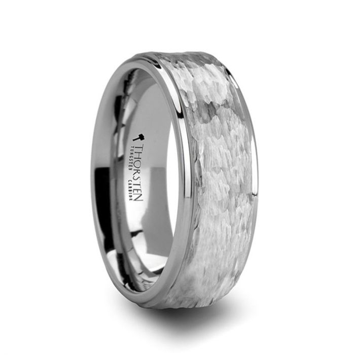 WINSTON White Tungsten Hammered Band – Dempsey & Baxter